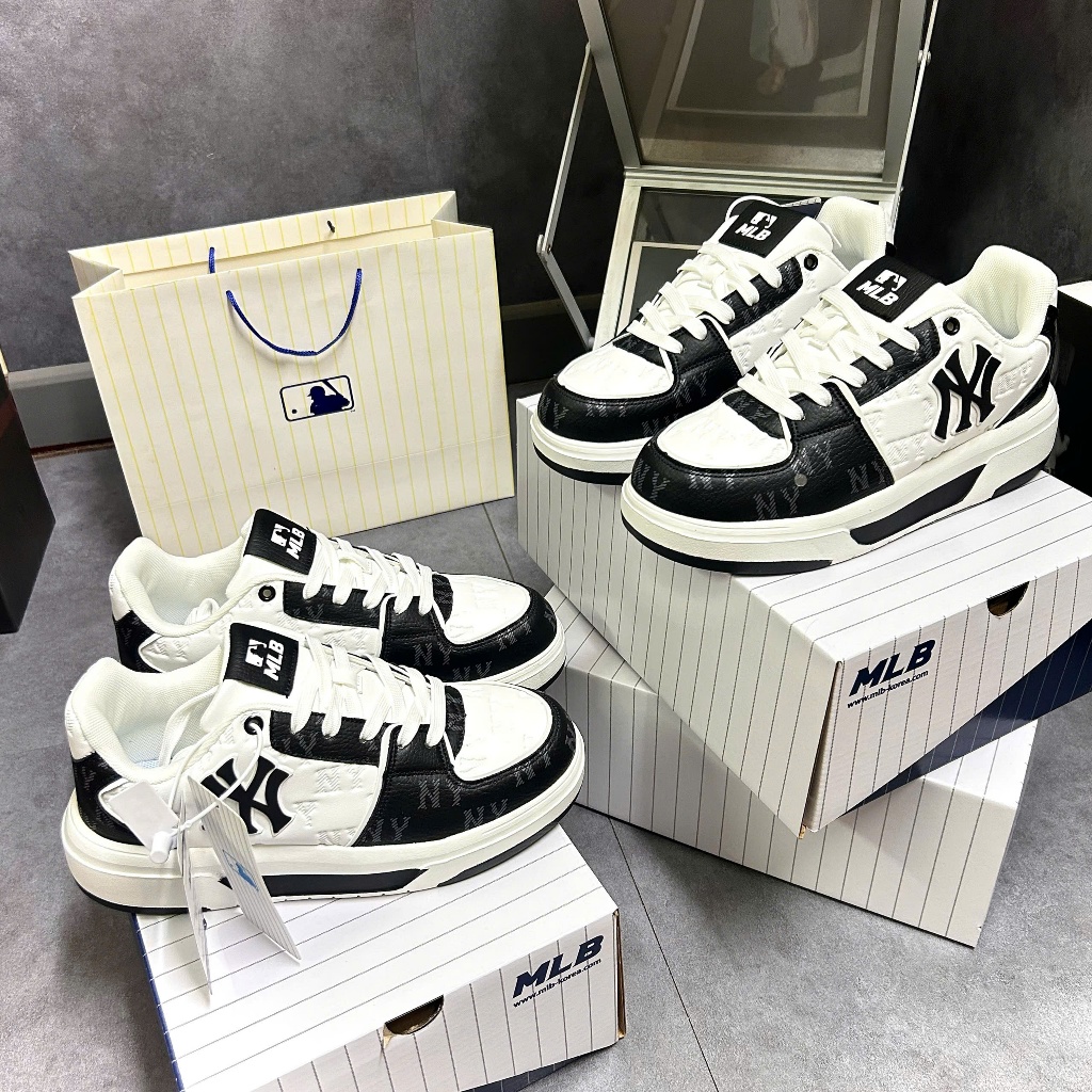 MLB Chunky Liner Embo Monogram Sneakers in Black Premium Edition ...