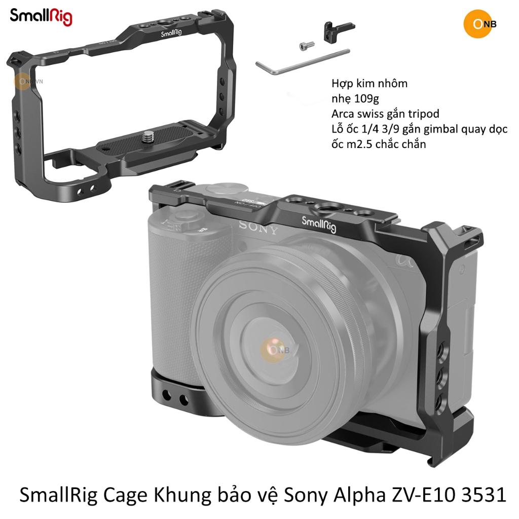 SmallRig Cage Sony ZV-E10 3531b camera frame supports vertical rotation ...