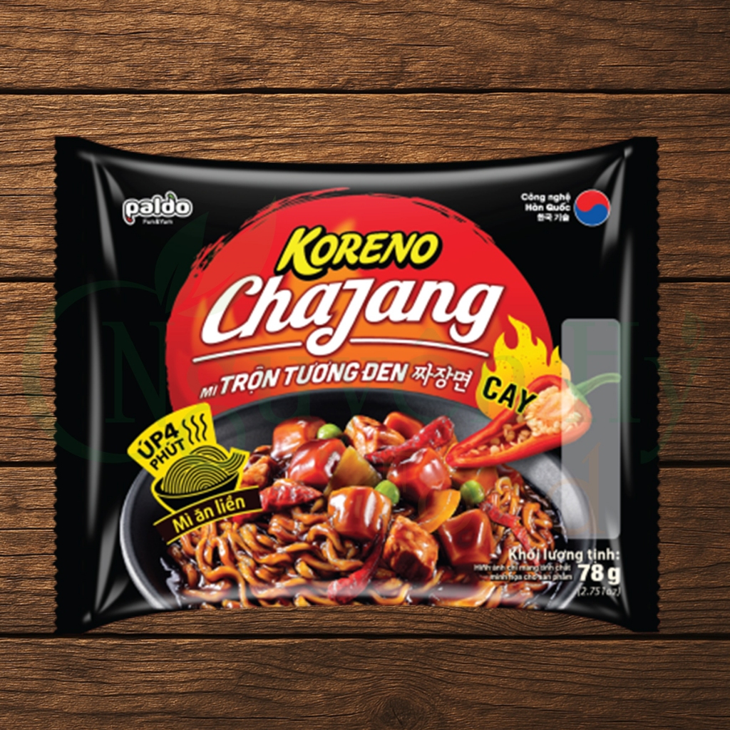 Paldo Koreno Chajang Black Soy Sauce Mixed Noodles (78g pack) with all ...