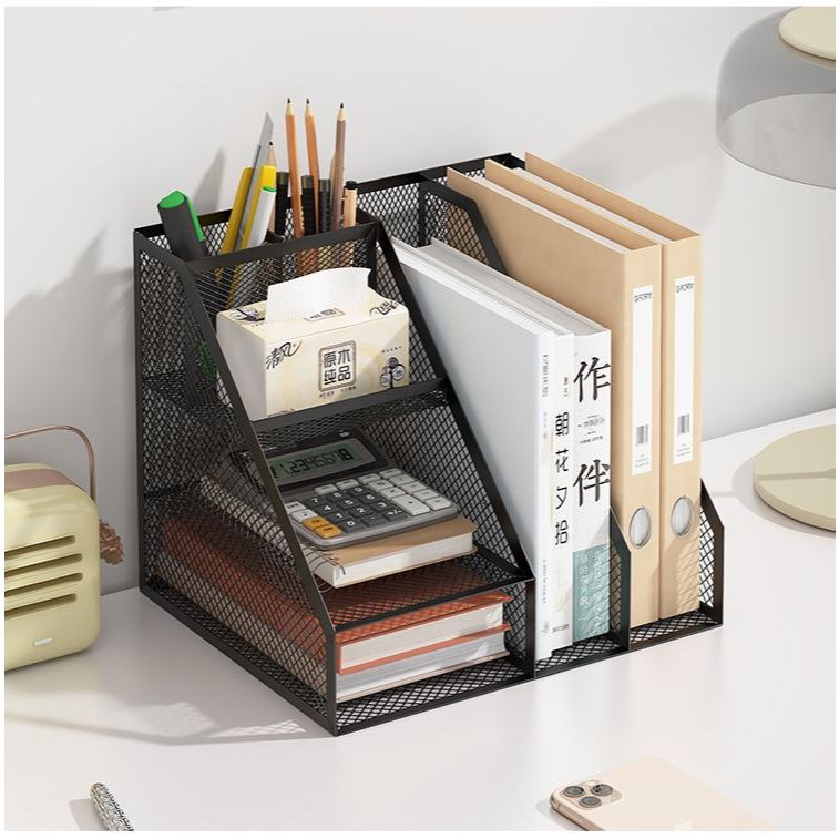 Super Convenient Mesh Metal Document Rack, Mesh Desktop Document Shelf ...