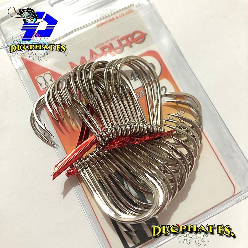 MARUTO white stainless steel pangasius fishing hooks {size 12 } 30 hooks 1 pack !!! | Shopee ...