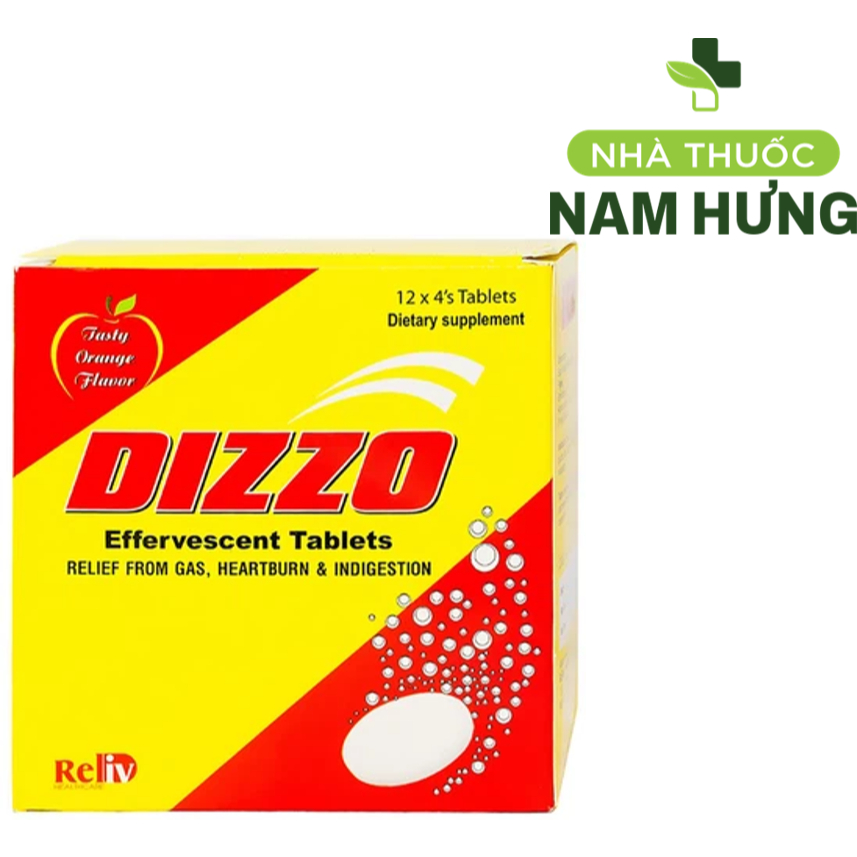 Dizzo Reliv effervescent tablets support digestion, reduce symptoms of flatulence, belching, and ...