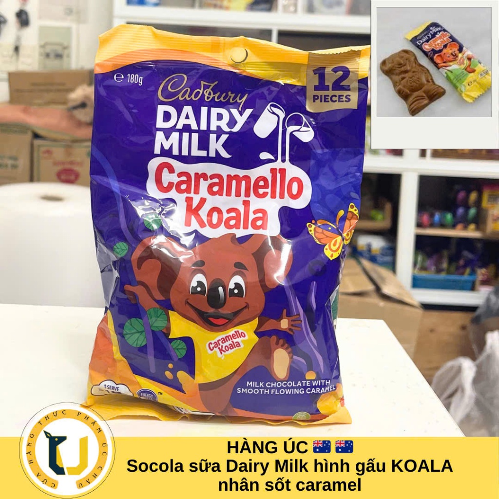 (AUSTRALIAN PRODUCT) CADBURY Koala-shaped caramel Milk chocolate candy ...