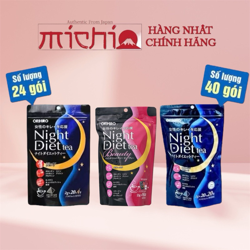 Night Diet tea Orihiro Japan Night weight loss tea 20 packs, 24g, pink ...