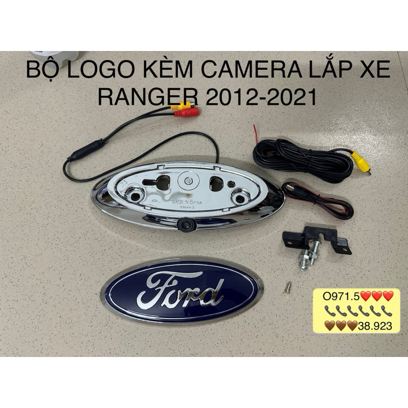 Ford logo with rear reverse camera base installed on Ford Ranger 2012 ...