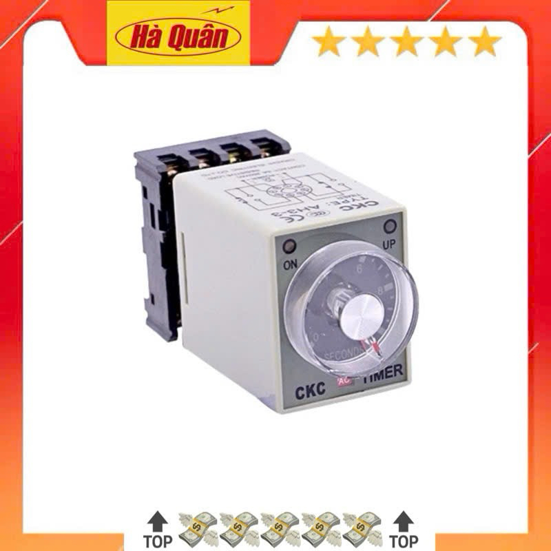 Time relay 220V ckc AH3-3 220V with base, electronic time relay, ckc timer, time relay, timer ...