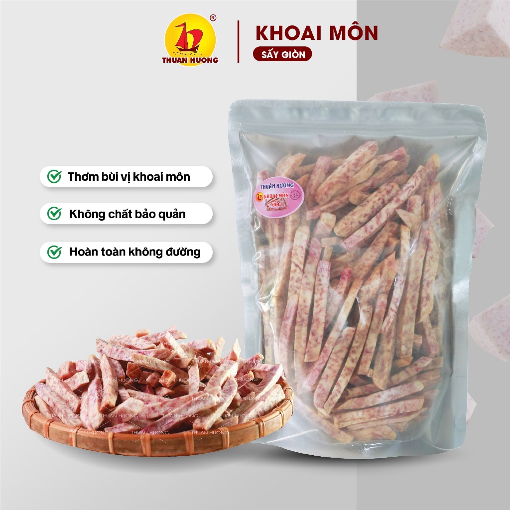 Thuan Huong Crispy Dried Taro 500gr - Sugar-free Dried Taro, Fragrant ...