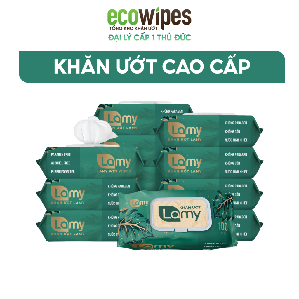 THU DUC WAREHOUSE_Carton of 10 Packs of Lamy Large Wet Wipes 100 Sheets ...