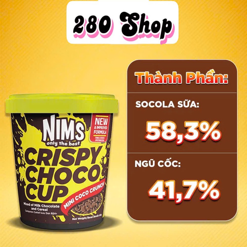 (60gram small jar) Nims Mini Coco Crunch Crispy Melted Milk Chocolate ...