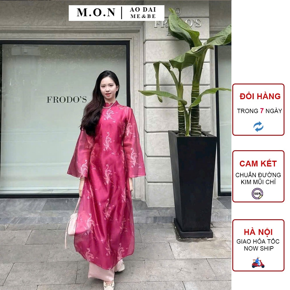 Super pretty Thy Lan Silk Ao Dai Set in Pink Lotus | Shopee Malaysia