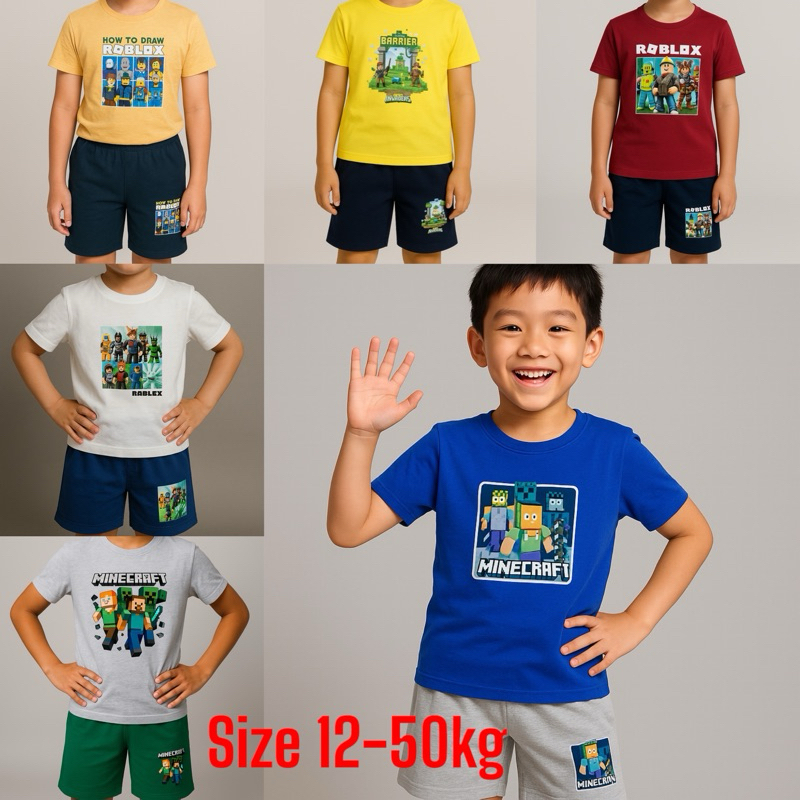 ROBLOX BIG SIZE BOY'S SUIT – MINECRAFT COTTON from 12-46kg | Shopee Malaysia