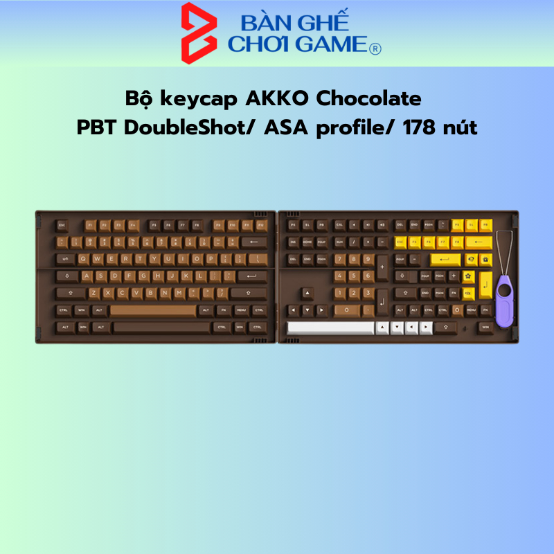 AKKO Chocolate keycap set (PBT DoubleShot/ ASA profile/ 178 buttons ...