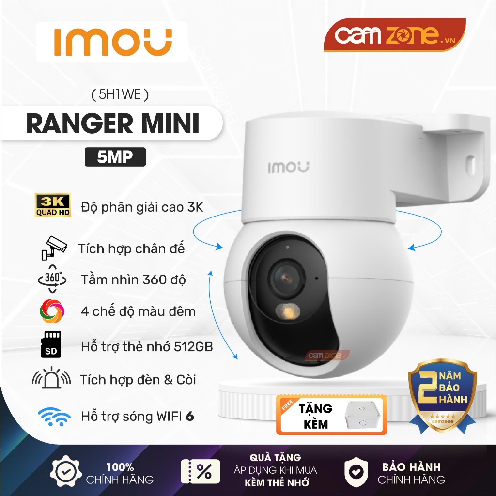 IMOU RANGER RC/RANGER 2/RANGER MINI 3MP 5MP Indoor Wifi Camera - 360 ...