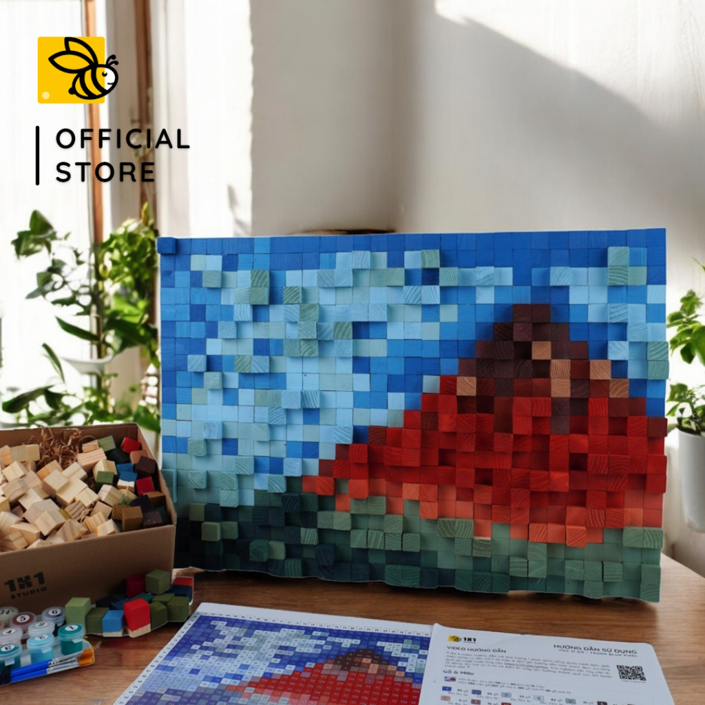 Red Fuji Wood Pixel Painting Kit (DIY) | Shopee Malaysia