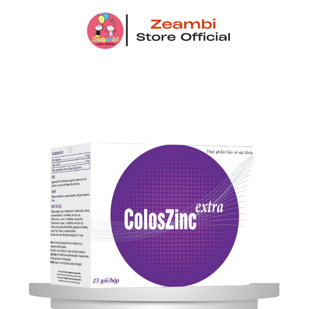 Zeambi ColosZinc Extra, Organic Zinc, Box of 25 packs (KM) | Shopee ...