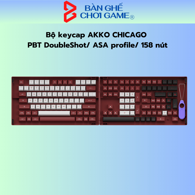 AKKO CHICAGO keycap set (PBT DoubleShot/ ASA profile/ 158 buttons ...