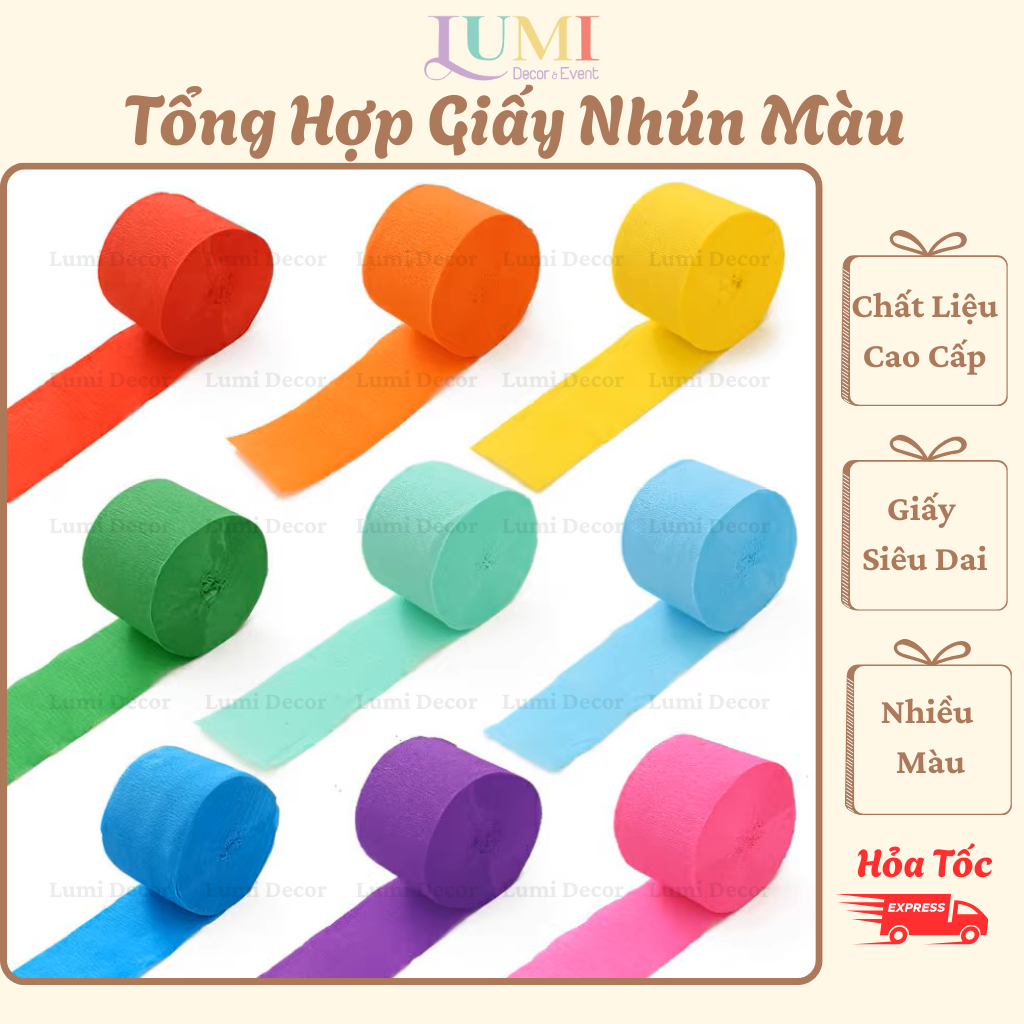 Colorful crepe paper rolls to decorate birthdays, parties, baby showers ...