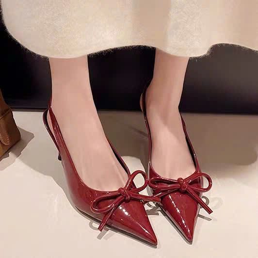 New French red pointed toe high heels for women that don't cause foot ...