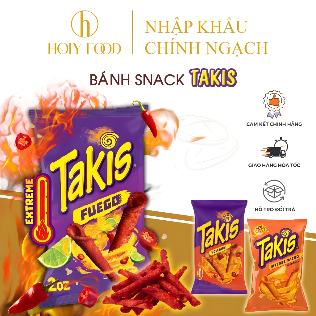 Takis Snacks - Takis Fuego, Takis Nacho, Takis Volcano Snacks size 100G ...