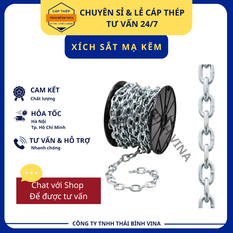 Phi galvanized iron chain [5mm] Thai Binh Vina STEEL CABLE | Shopee ...