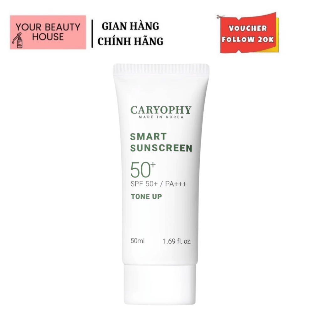 [Caryophy] Smart Sunscreen Tone Up SPF50+ PA+++ - 50ml | Shopee Malaysia