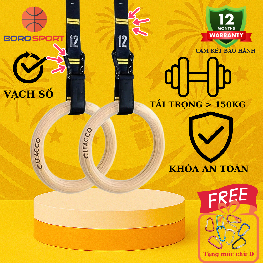 Cleacco VTX2 Boro Sport Gymnastic Rings with Measuring Lines | Shopee ...