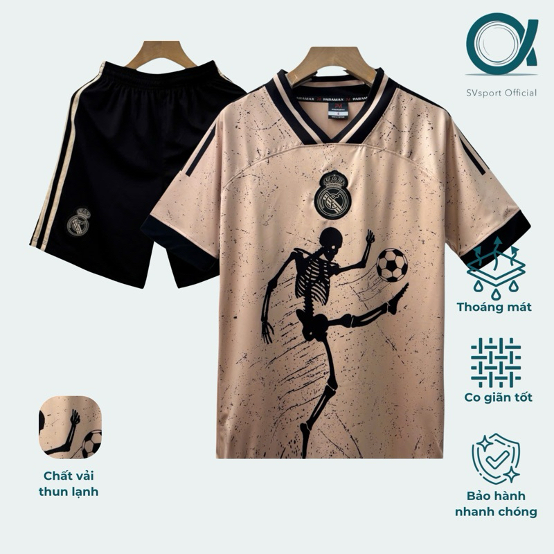 REAL BLACK BONE soccer and soccer uniforms with embroidered Logo - High ...