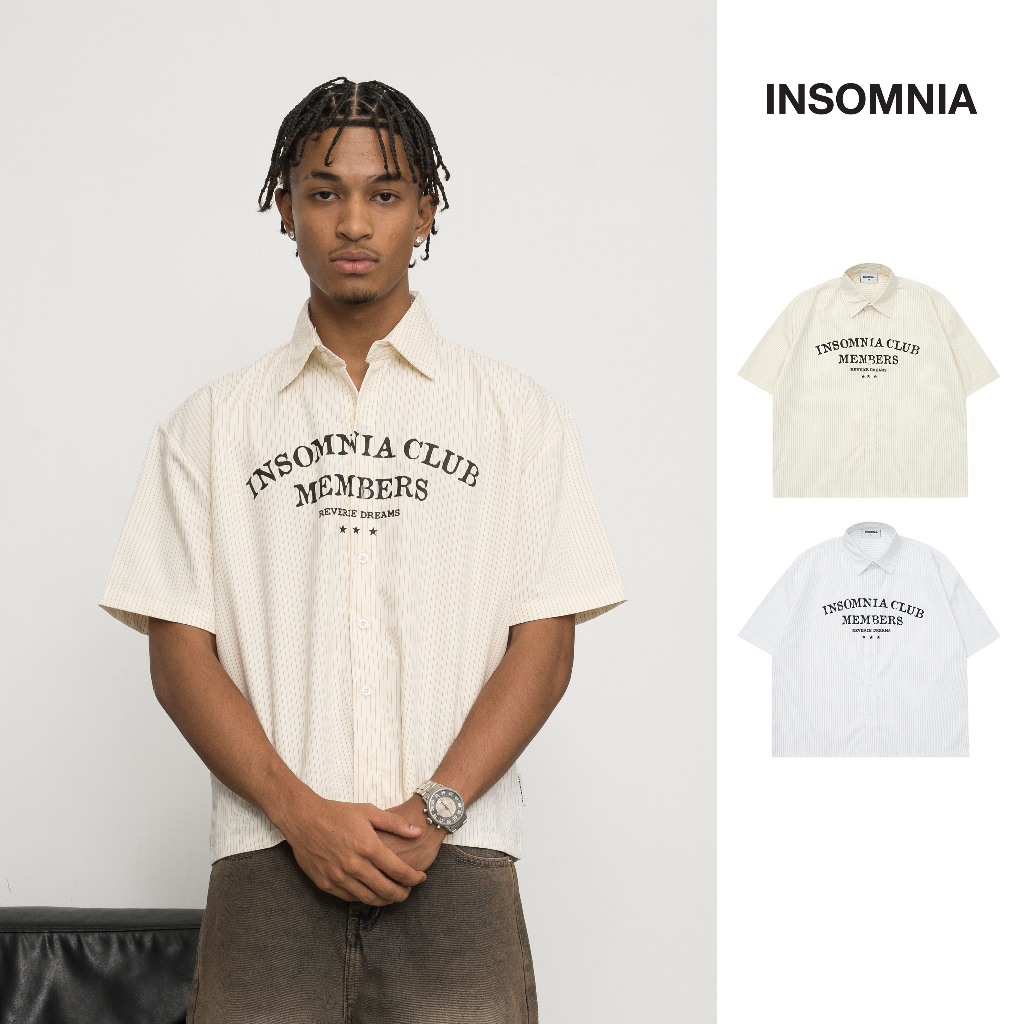 INSOMNIA Club Member Unisex Striped Boxy Shirt - TS045 | Shopee Malaysia