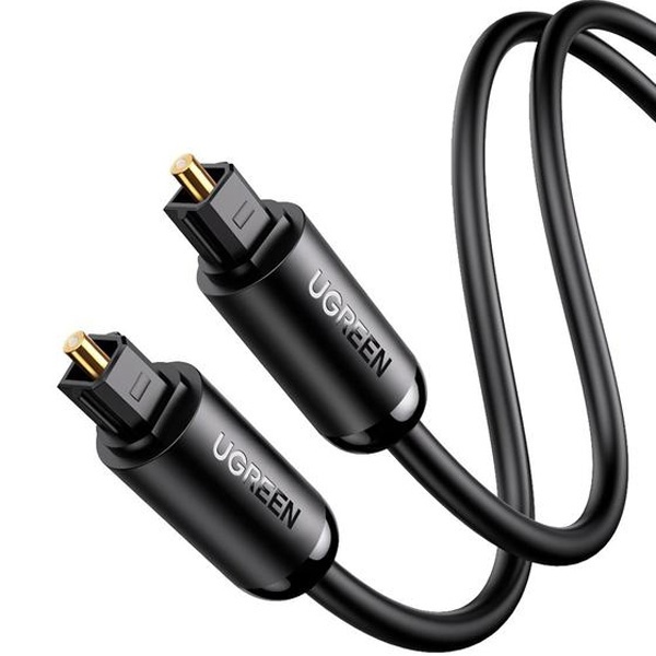 Toslink optical audio cable transmits sound by optical signal, has ...
