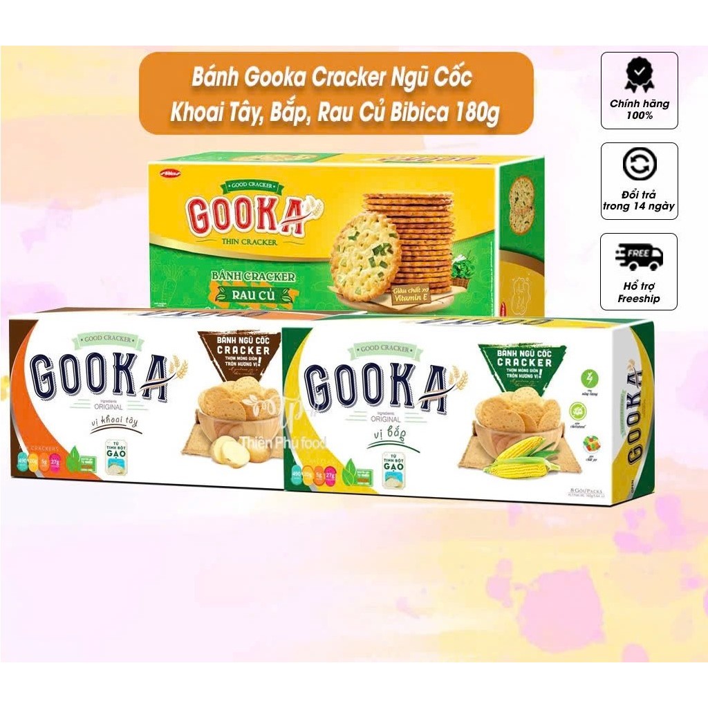 Gooka Cracker Cereal Potatoes, Corn, Bibica Vegetables 180g | Shopee ...