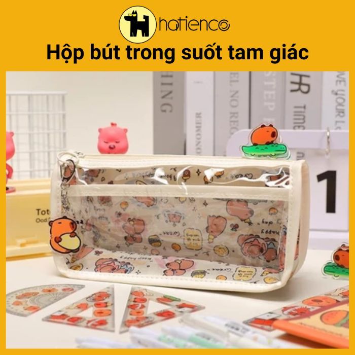 Lovely Shin, Capybara transparent triangle pen box | Shopee Malaysia