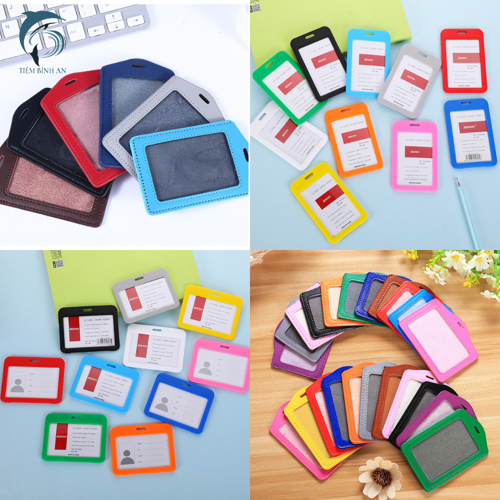 Multi-colored double-sided horizontal and vertical card case - name tag ...