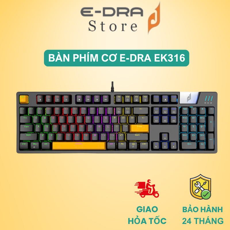 EDRA EK316 LED Rainbow Mechanical Keyboard (Edra Switch) | Shopee Malaysia