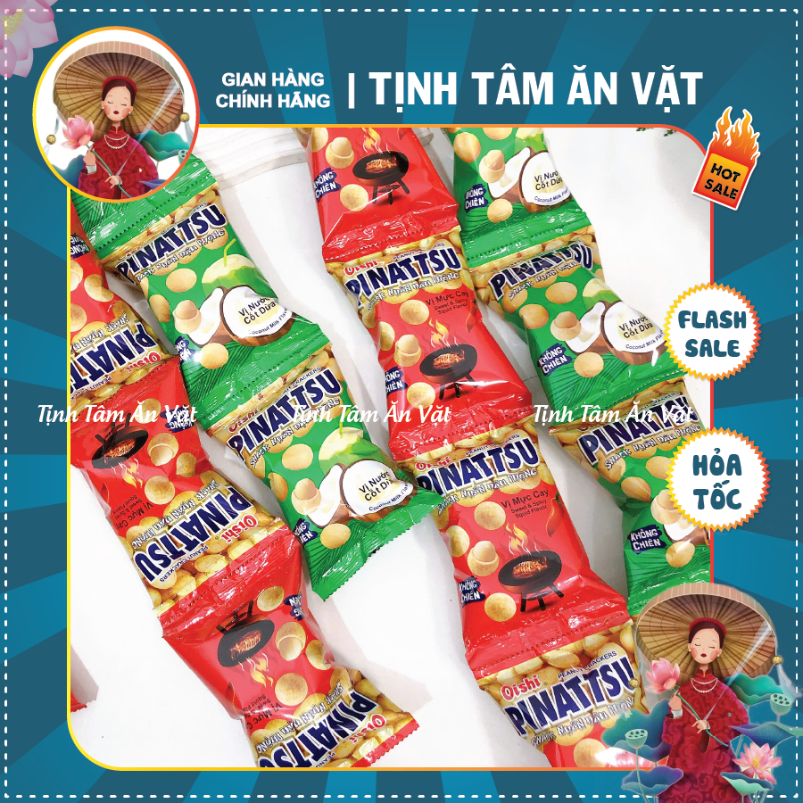 [PACK OF 10] Pinatsu Oishi Peanut Snack 3 Flavors Coconut, Spicy Squid ...