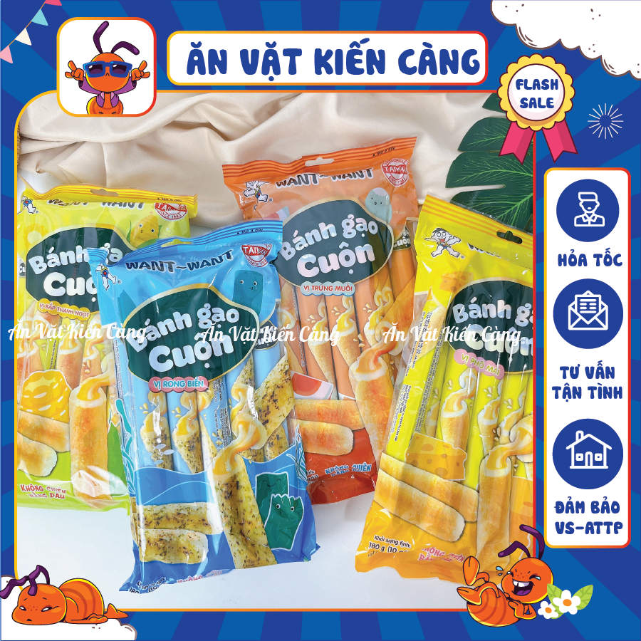 WANTWANT rice cake rolls - rice cakes filled with salted egg cheese ...