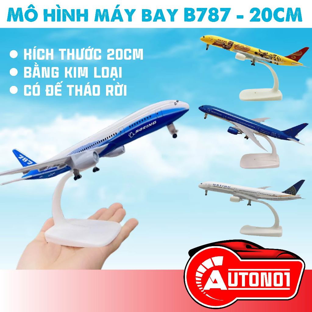 Metal airplane model of Boeing B787 series, size 20cm, with removable ...