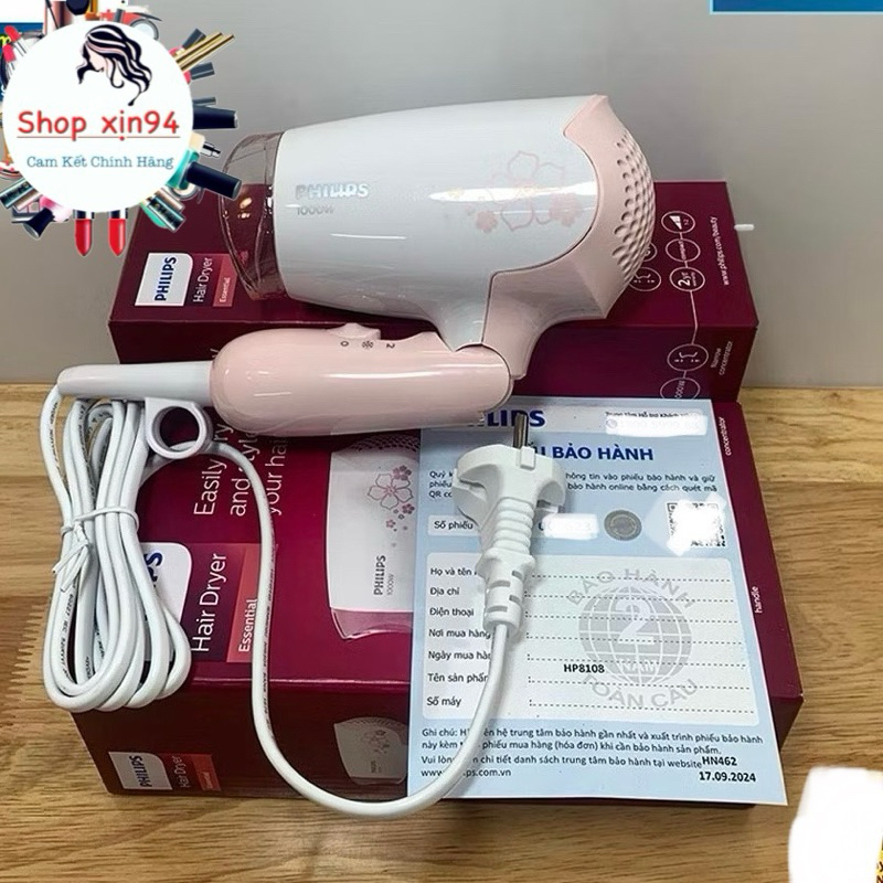 (Genuine Product) Philips Folding Hair Dryer HP8108 1000W Capacity ...