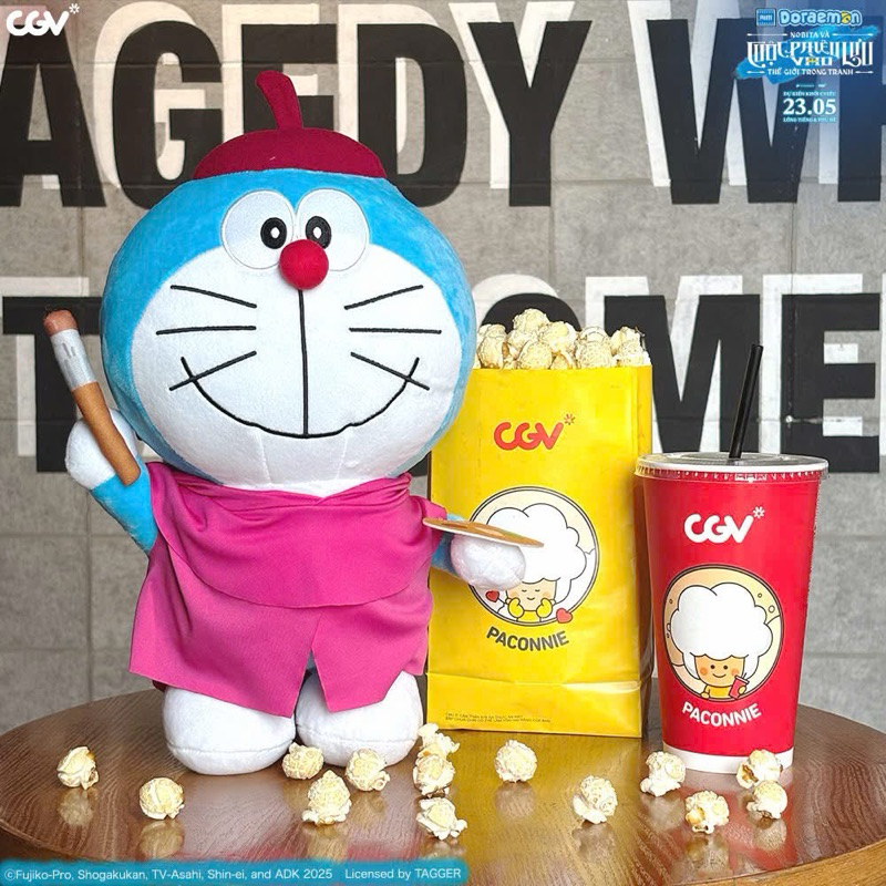 Doraemon PAINTER PLUSH 2025 Teddy Bear - Doraemon movie: Nobita and the ...