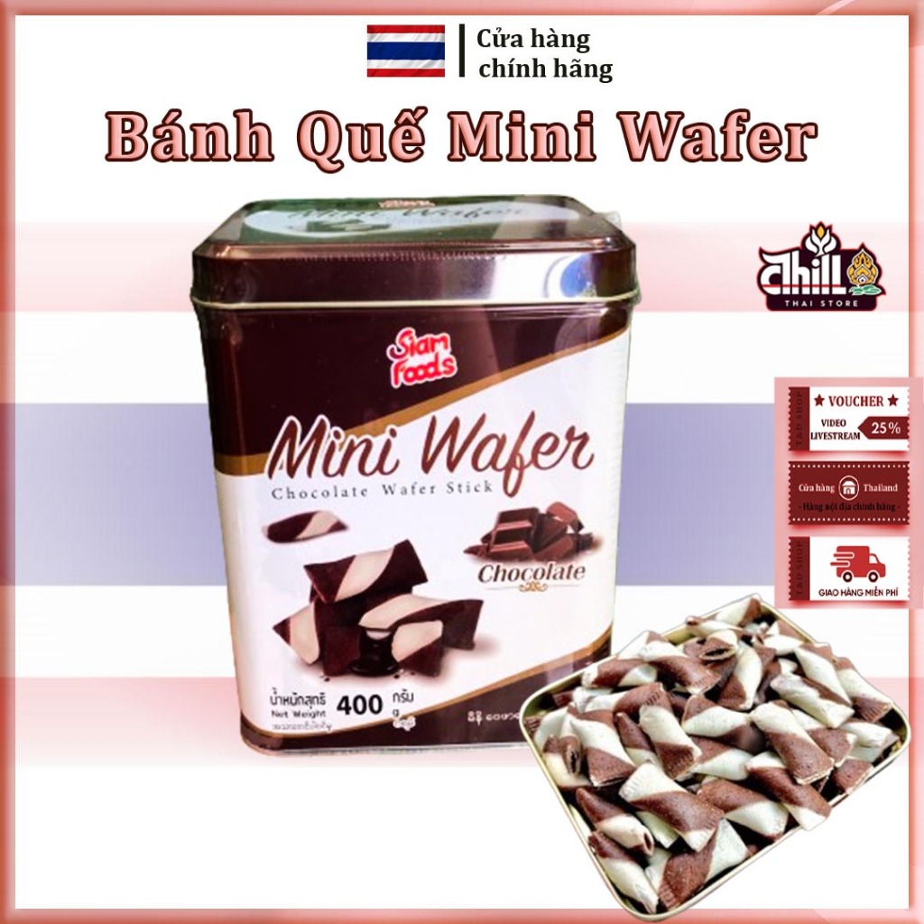 Siam Foods Mini Wafer Thai Chocolate Waffle 400gr | Shopee Malaysia