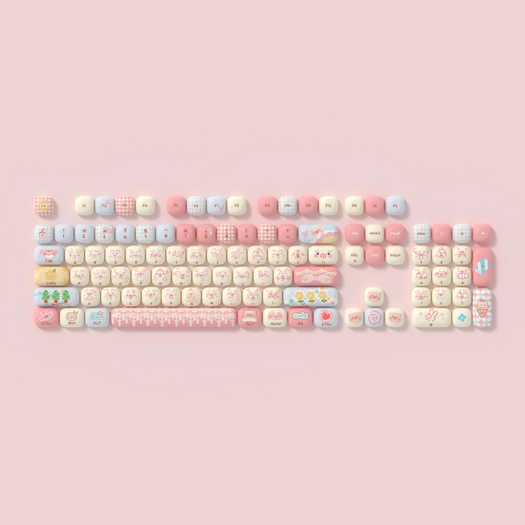 AKKO Piggy Party / Bun Wonderland / Watermelon / Good Luck Charm keycap ...