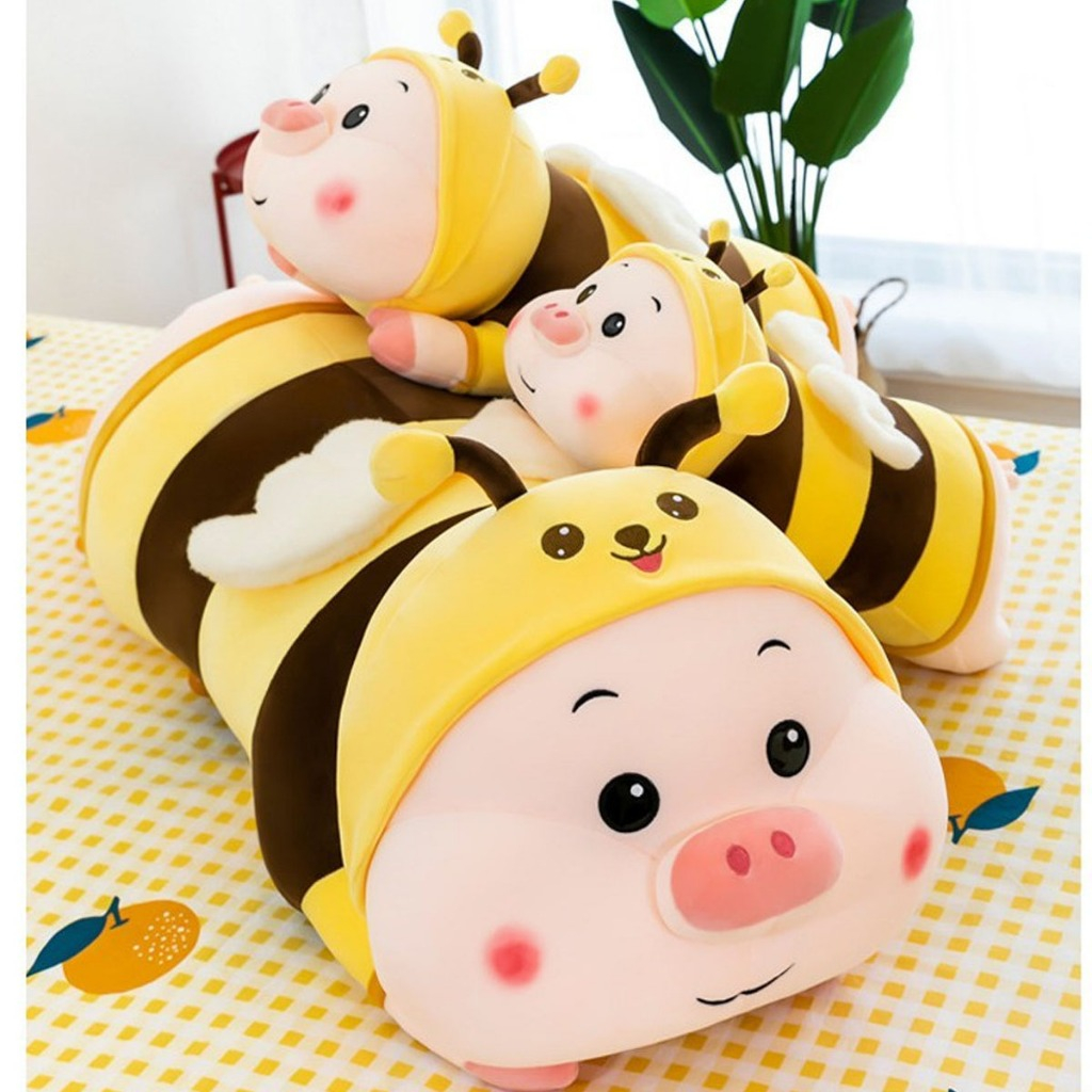 ANVIHOME Pig and Bee Shaped Pillow Super Large Fairy Wing Pig and Bee ...