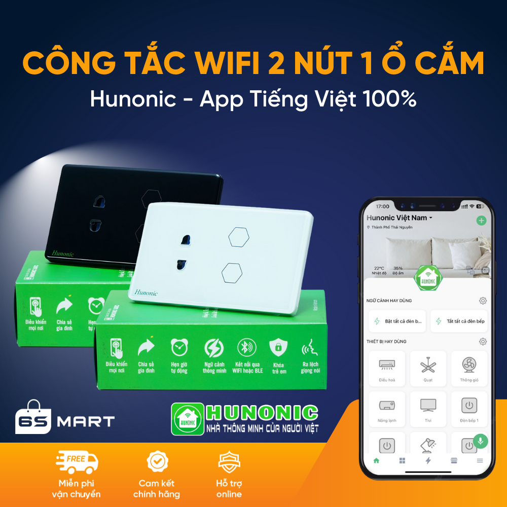 Hunonic Datic Smart WiFi Touch Switch 2 Buttons 1 Socket On/Off Timer ...