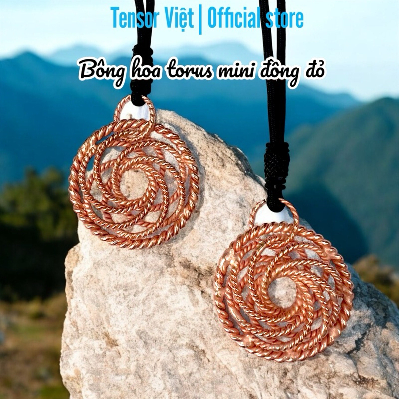(Pham Trang Tensor Viet) Toroidal red copper Tensor pendant with ...