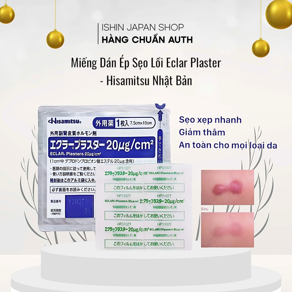 Eclar Plaster Keloid Scar Compression Patch - Hisamitsu Japan 7 ...