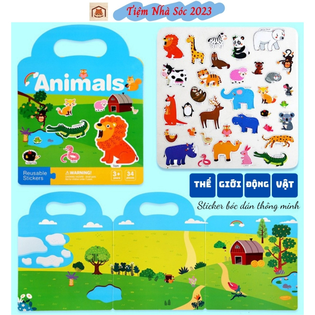Smart, reusable, waterproof Sticker peel-and-stick set with many themes ...