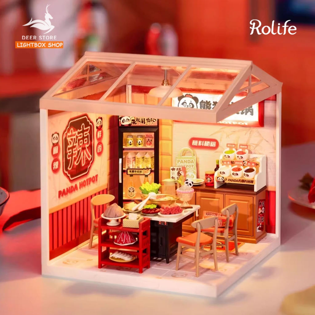 Panda HotPot Rolife Super Creator Hot Pot Shop – DIY Dollhouse Model ...