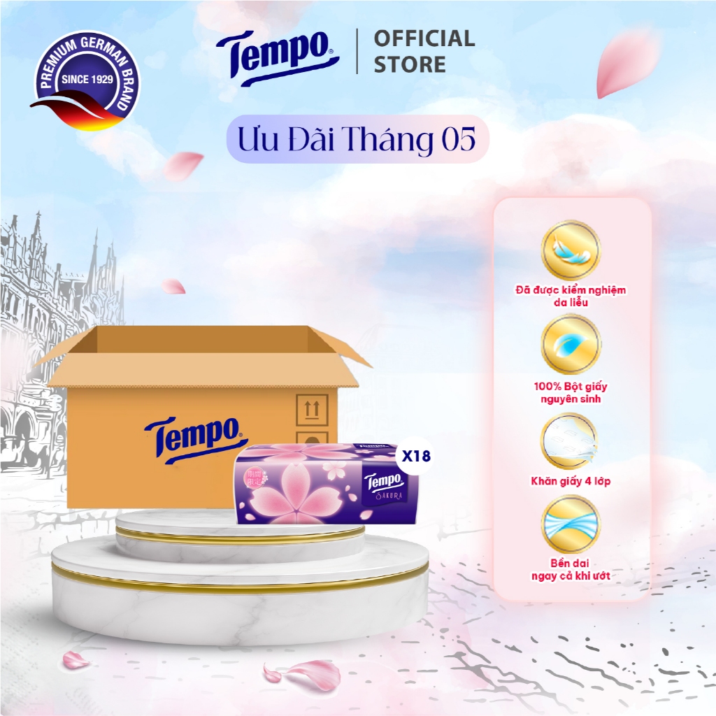 [BOX OF 18 PACK] Tempo Premium Sakura Flavored Tissue Paper - 4 Durable ...