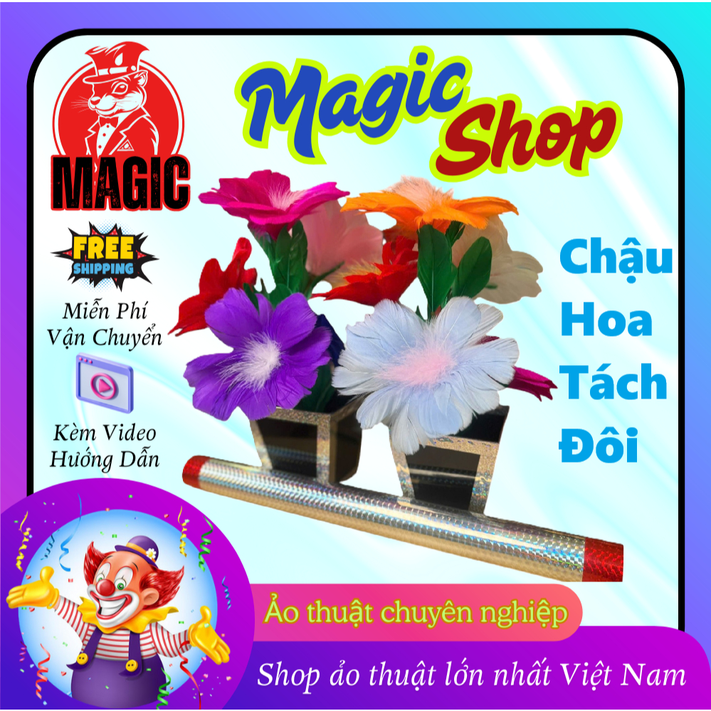 Standard split flower pot magic trick that performs smoothly without ...