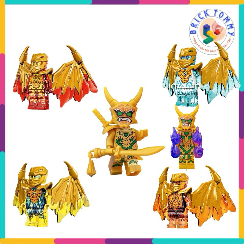 Ninjago Minifigures Crystalized 4 Ninja Dragon Form, Oni Lloyd 4 arms ...