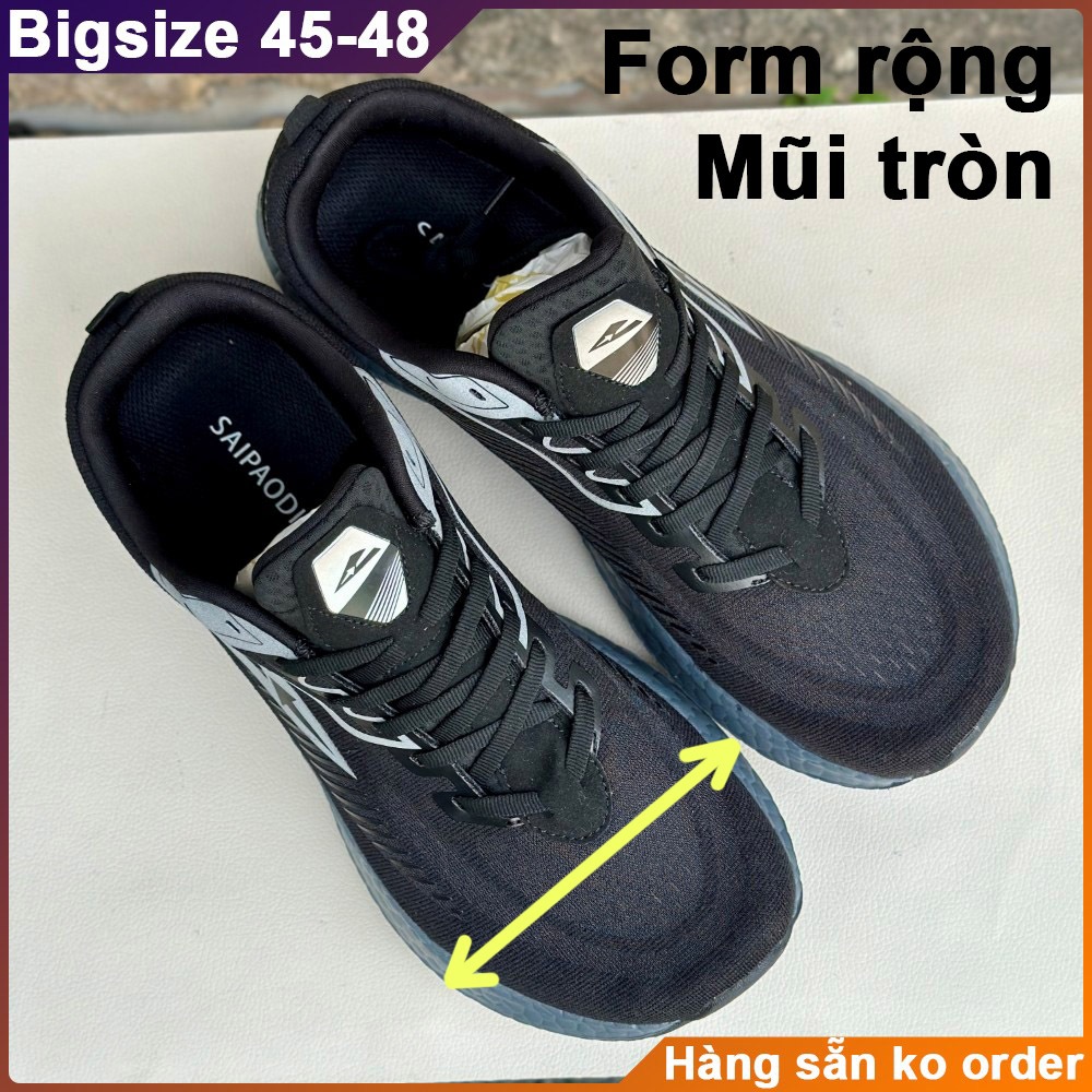 Running shoes with boost sole, large size, round toe, wide form for men ...